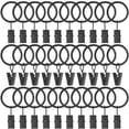 40Pcs Round Ring Iron Hook Hangers Curtain with Clips for Bag Clothes ...