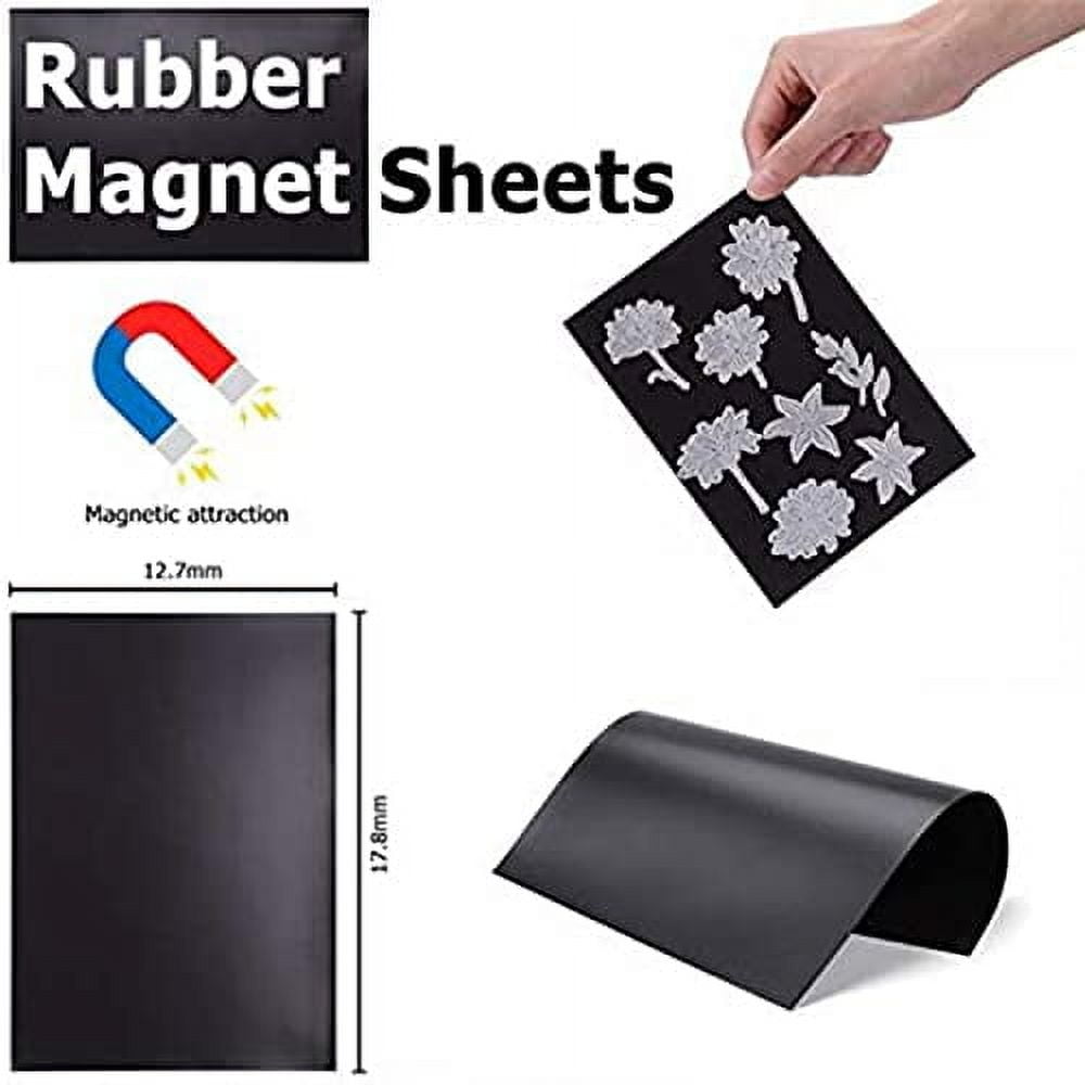 40Pcs Rubber Magnetic Sheets 0.5mm Thickness with Clear Stamp Die ...
