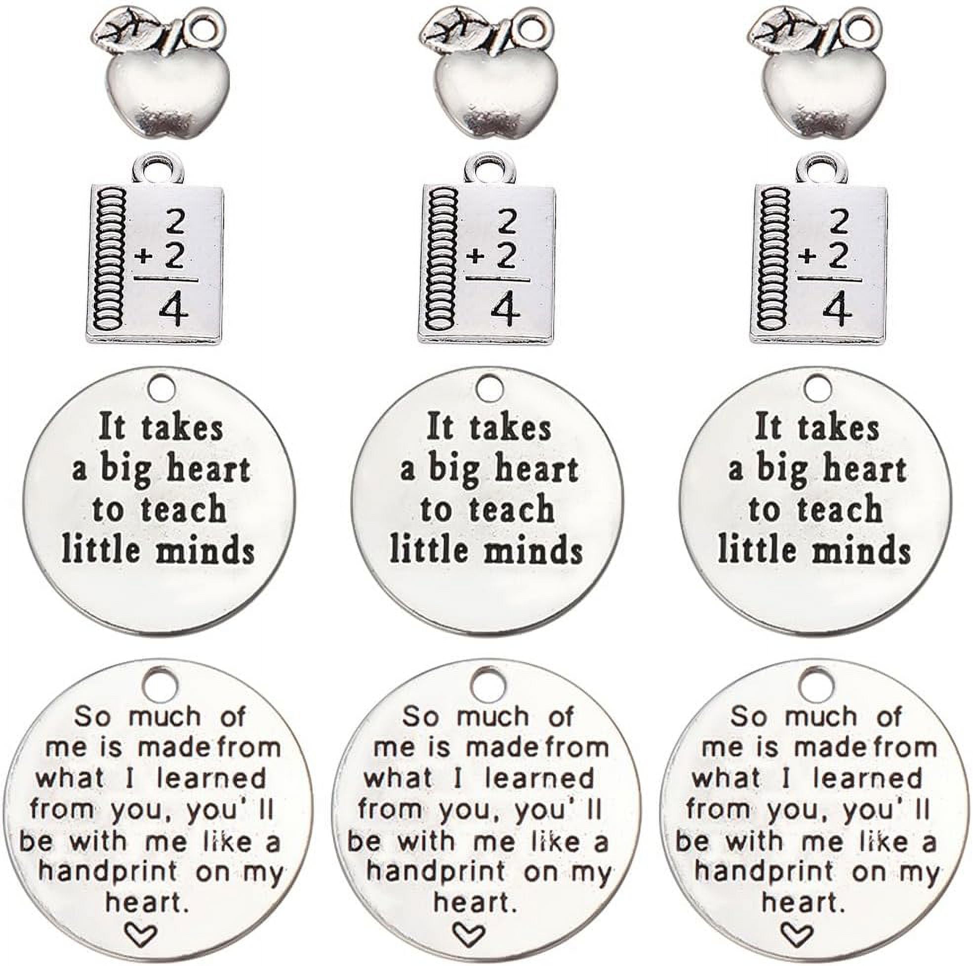 40Pcs School Charms - Flat Round Letter Word Charm Set - Walmart.com