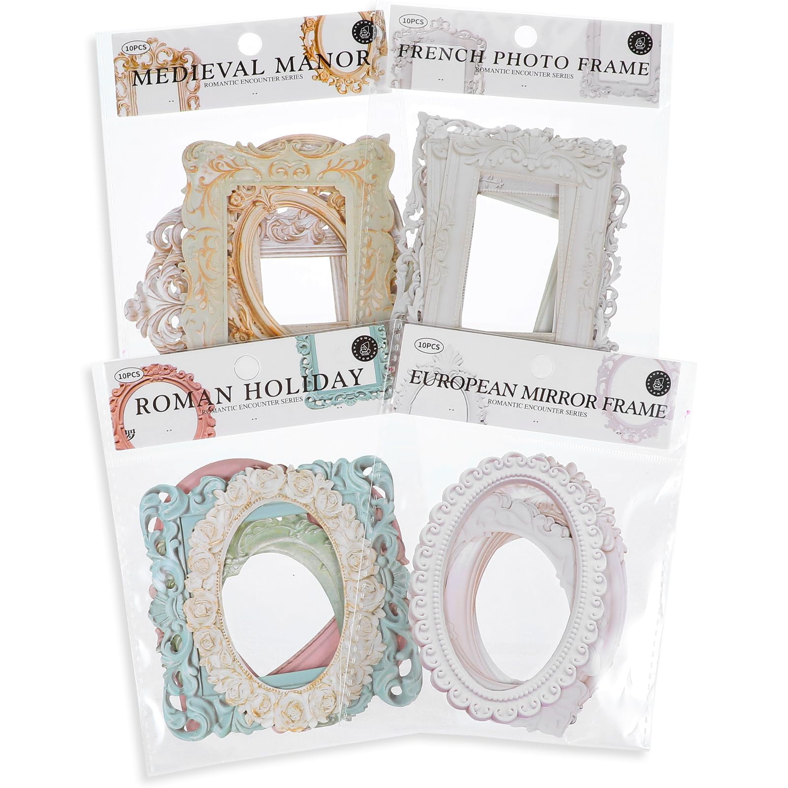 40Pcs Scrapbook Frames, Vintage KEF16 Hollow Embossed Photo Materials ...
