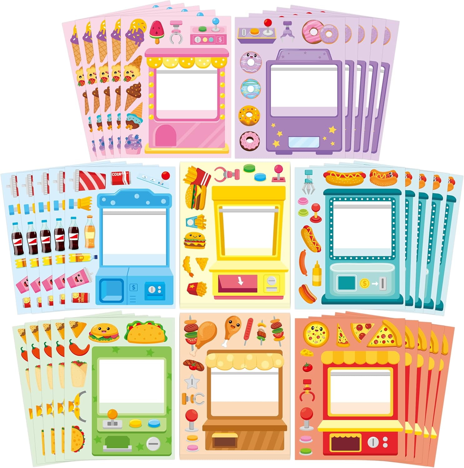 40Pcs Snack Vending Machine Face Sticker for Kids, Make A Snack Claw ...