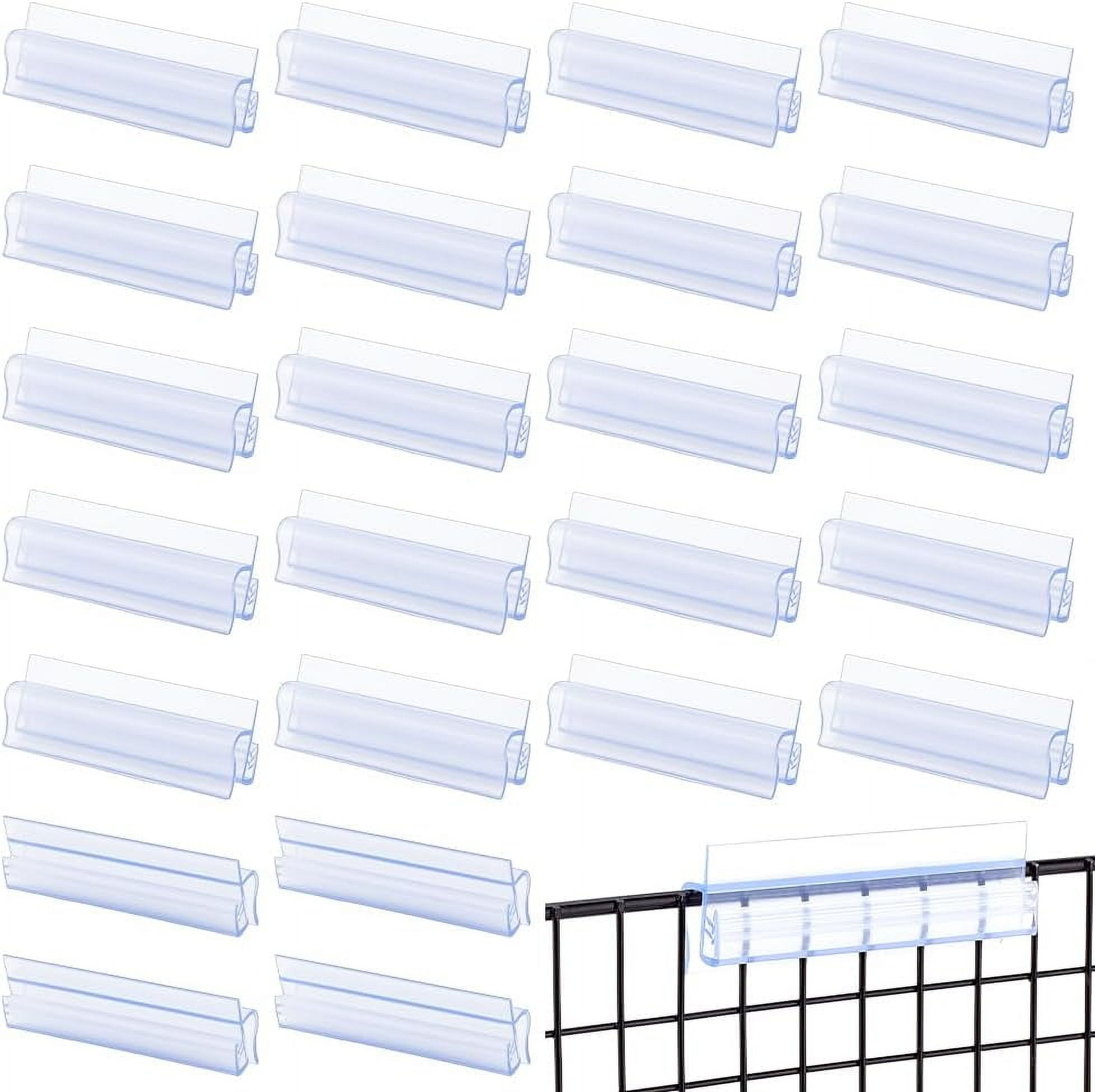 40Pcs Sneeze Guard Sign Holder 3 x 1Inch Plastic Panels Clip Holder ...