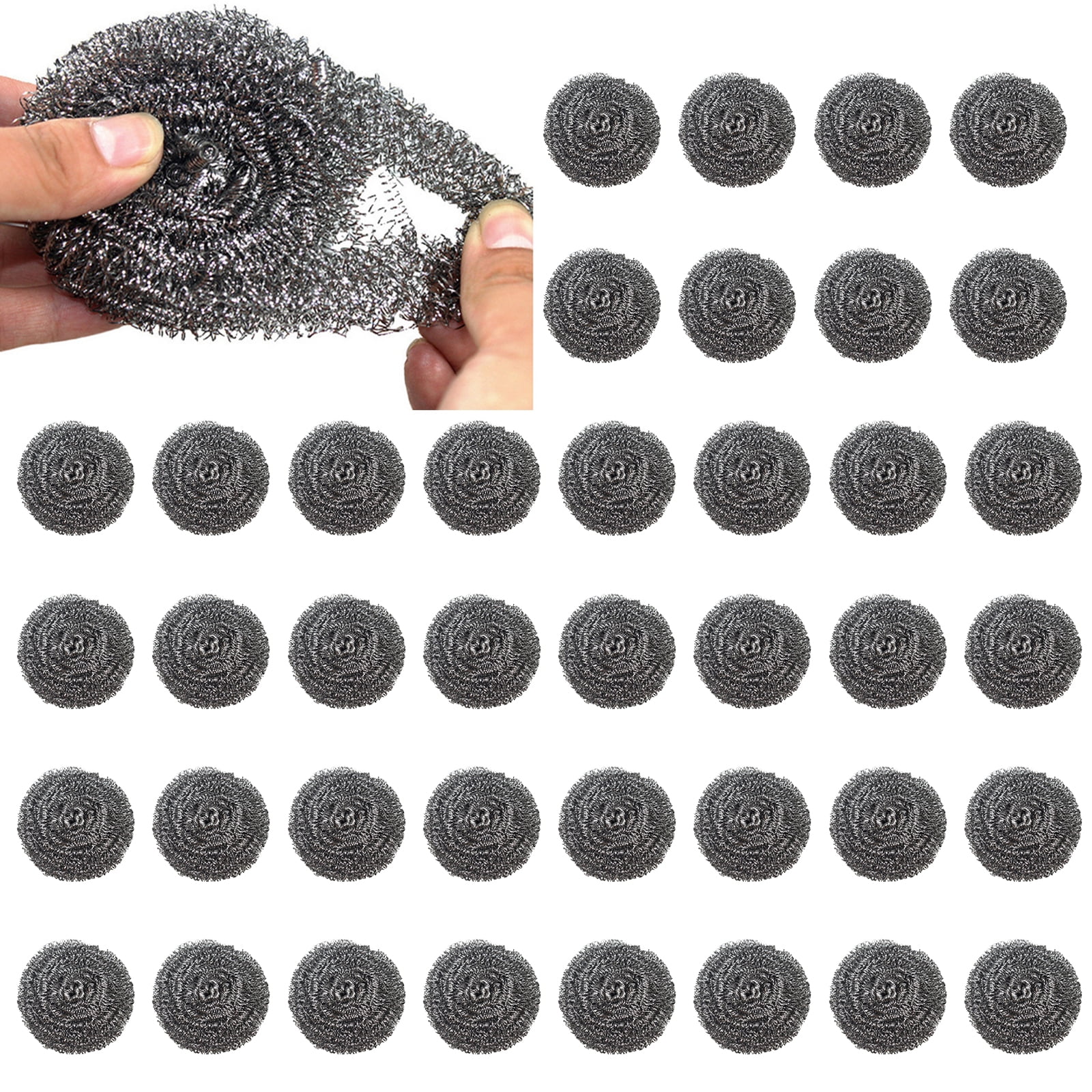 40Pcs Stainless Steel Scrubber Flexible Stainless Steel Cleaning Ball ...