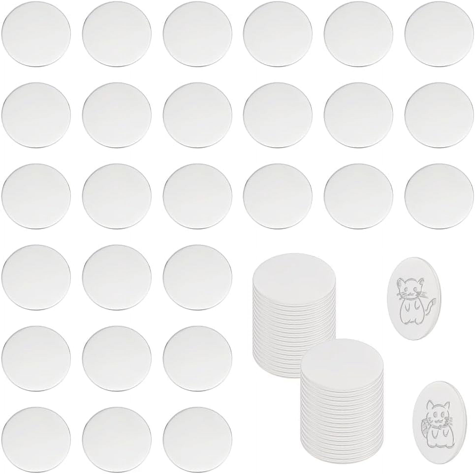 40Pcs Stainless Steel Stamping Blank Tag Cabochons Flat Round Stainless ...