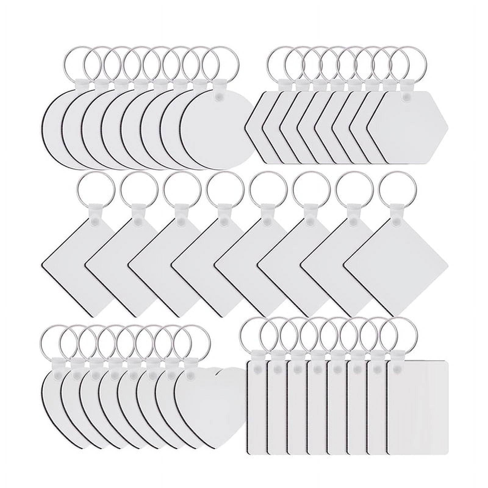 40Pcs Sublimation Blanks Keychain Set Heat Transfer Keychain Ornament ...