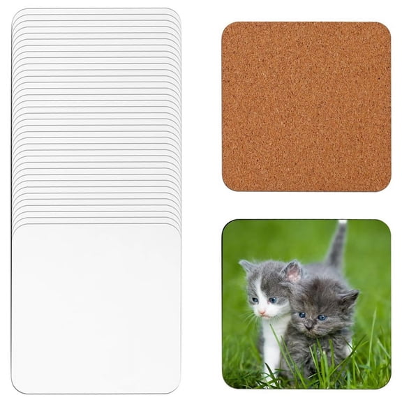 4 Count (48 Total) 3.7” Square Sublimation Ceramic Coasters by Make ...