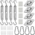 40Pcs Sun Shade Hardware Kit - Retractable 4.45'' to 7'' 304 Heavy Duty ...