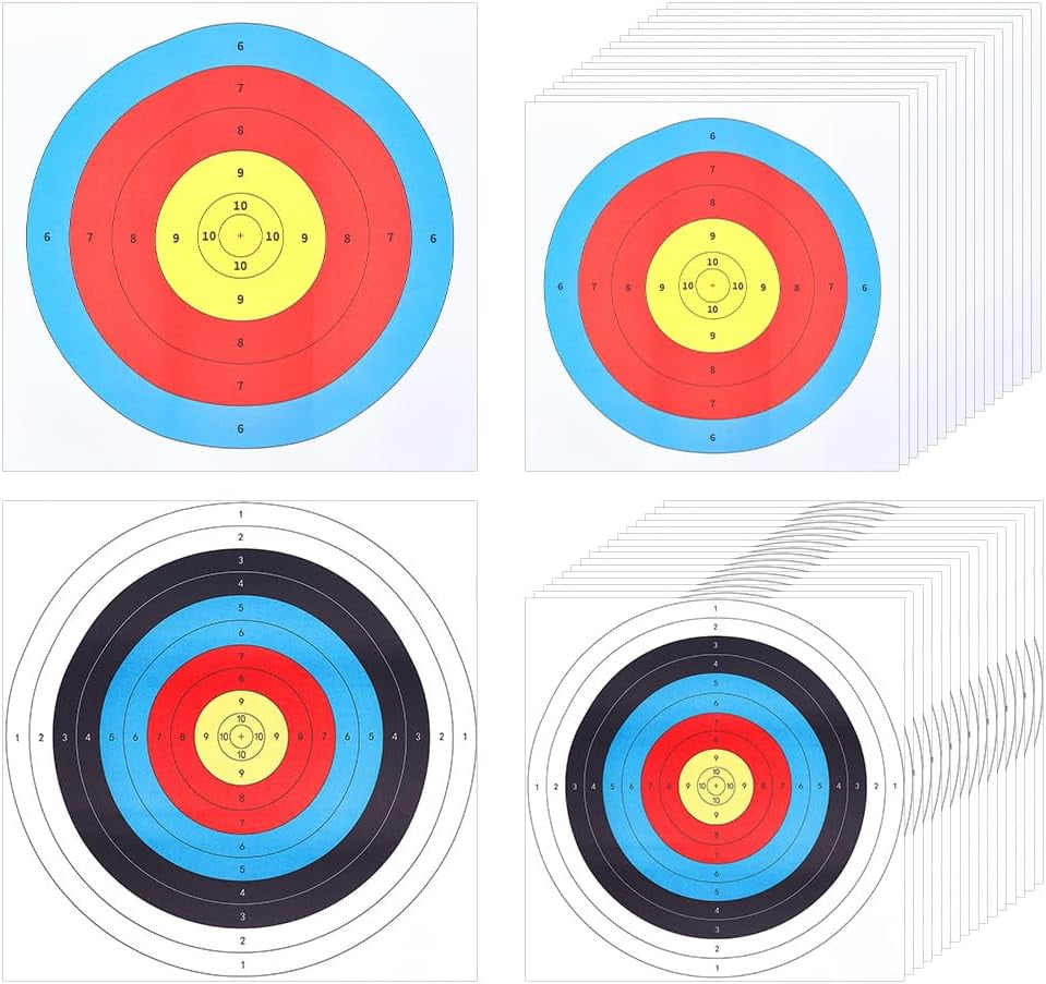 40Pcs Targets Paper Archery Target Practice Accessories 3 Spot Archery ...