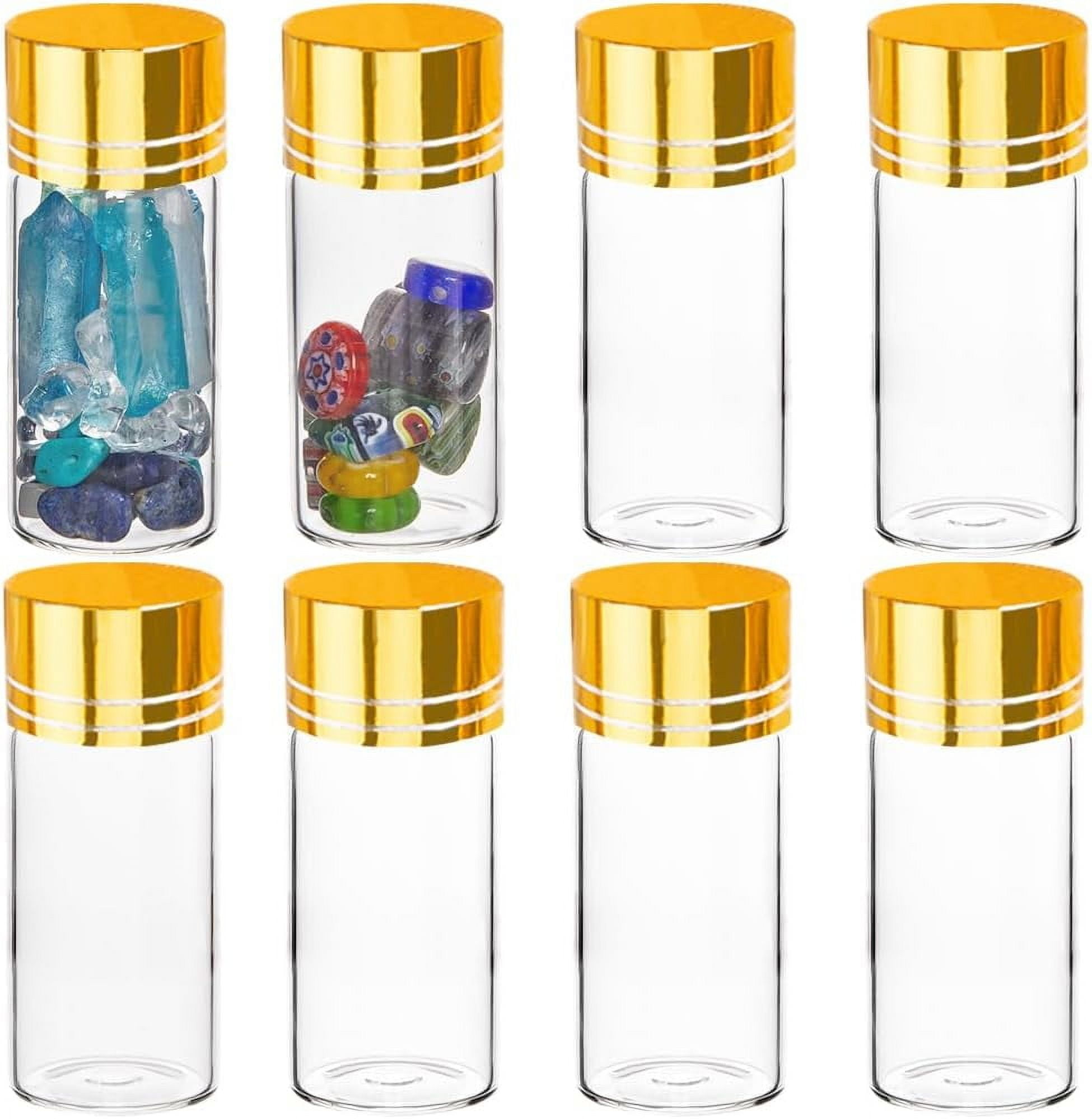 40Pcs Tiny Glass Storage Jars 10ml Glass Jars with Aluminium Screw capss Clear Jars Set Clear ...