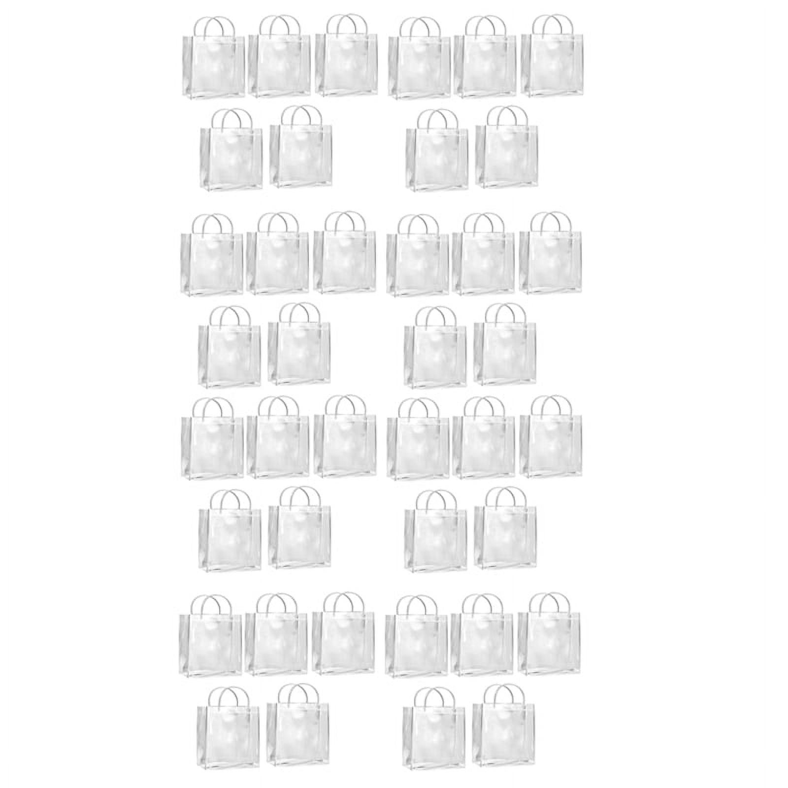 40Pcs Transparent Gift Bags with Handles Waterproof PVC Shopping Bags ...