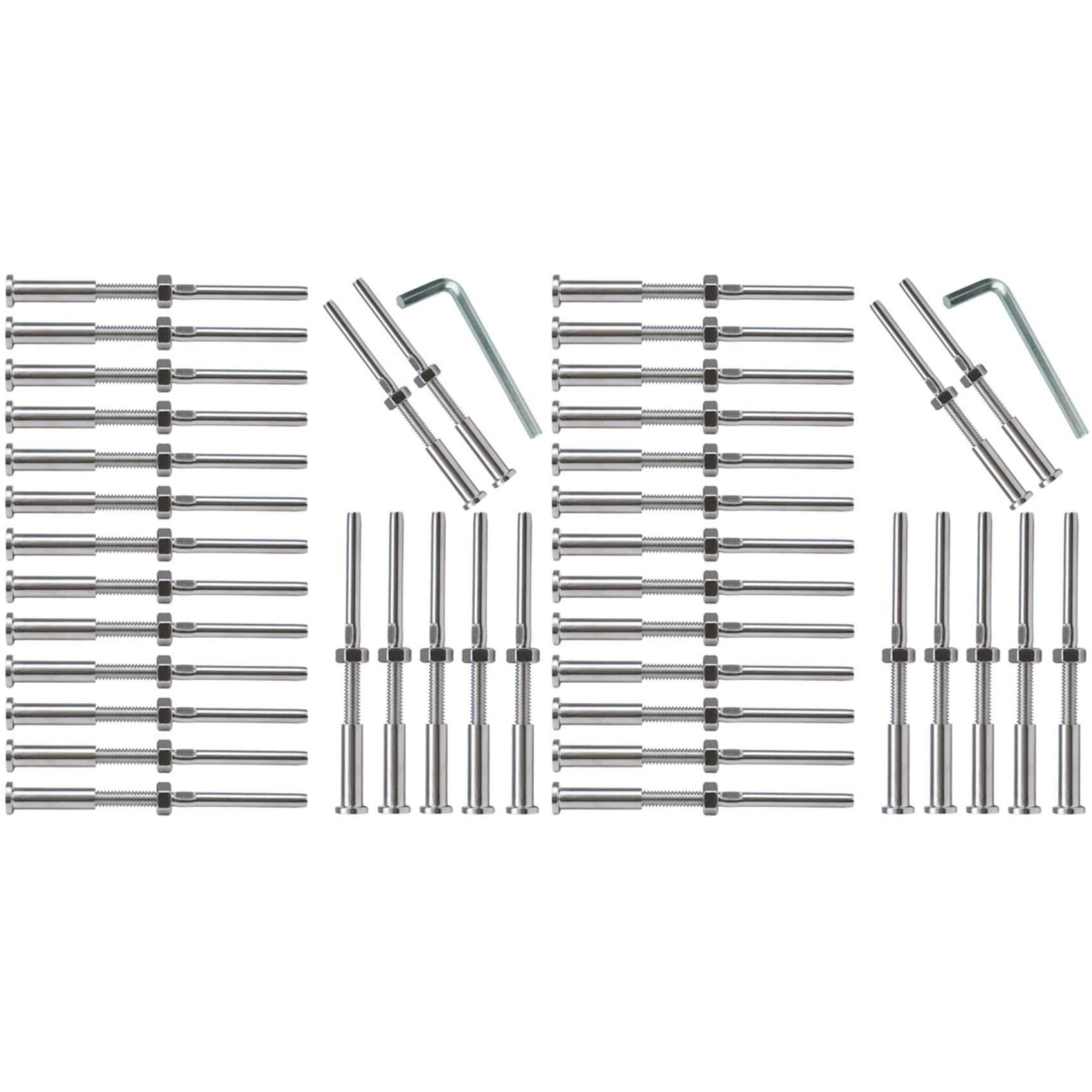40Pcs Turnbuckle Hand Swage Threaded Stud Hex Head Fitting Receiver ...