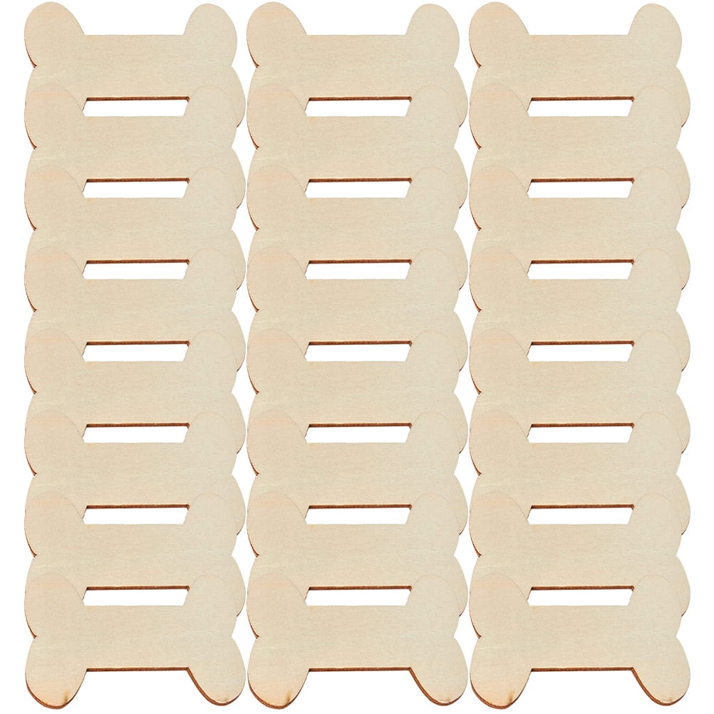 40Pcs Wooden Dog Bones Cutouts Plain Unfinished Wood Craft Slices Art ...