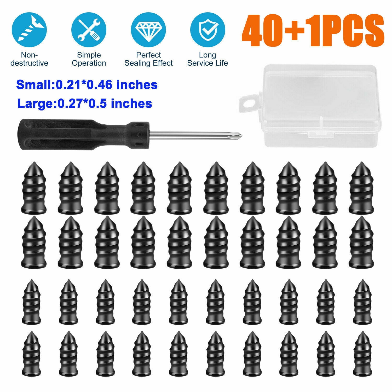 40Pcs/set Car Vacuum Tire Repair Kit Set Tubeless Tyre Repair Rubber ...