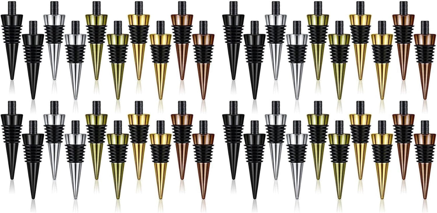 40Pieces Blank Bottle Stopper with Threaded Post Metal Wine Stopper ...