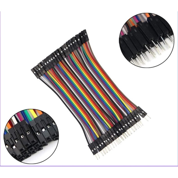 40Pin 10cm DuPont 1P-1P Wire Jumper Cables Pin to Socket (M-F ...