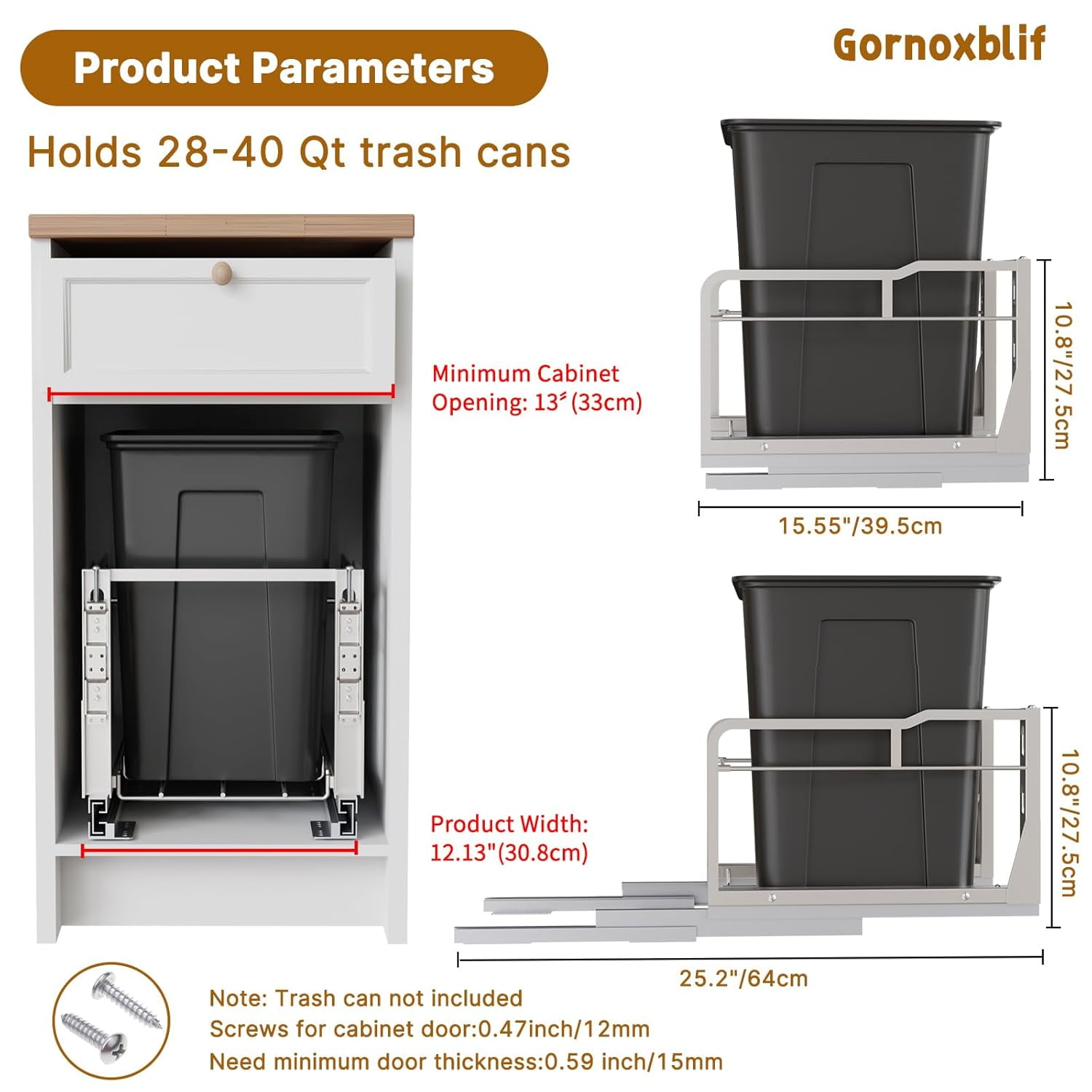 40QT Pull Out Under Cabinet with Soft-Close Slides - Walmart.com