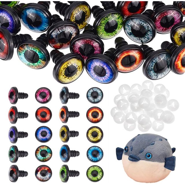 40Sets Safety Eye 18mm Dragon Eye Craft Eyes Stuffed Animal Eyes with ...