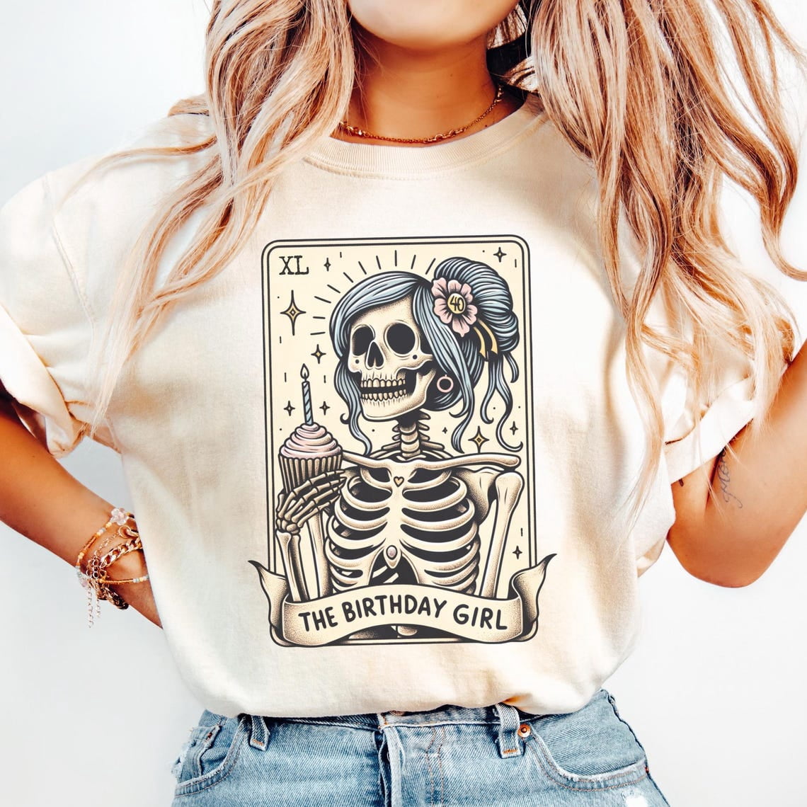 40Th Birthday Her, 40Th Birthday Tarot Card T-Shirt, Birthday ...