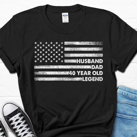 40Th Birthday Men'S Gift, Husband Dad 40 Year Old Legend Shirt For Him ...