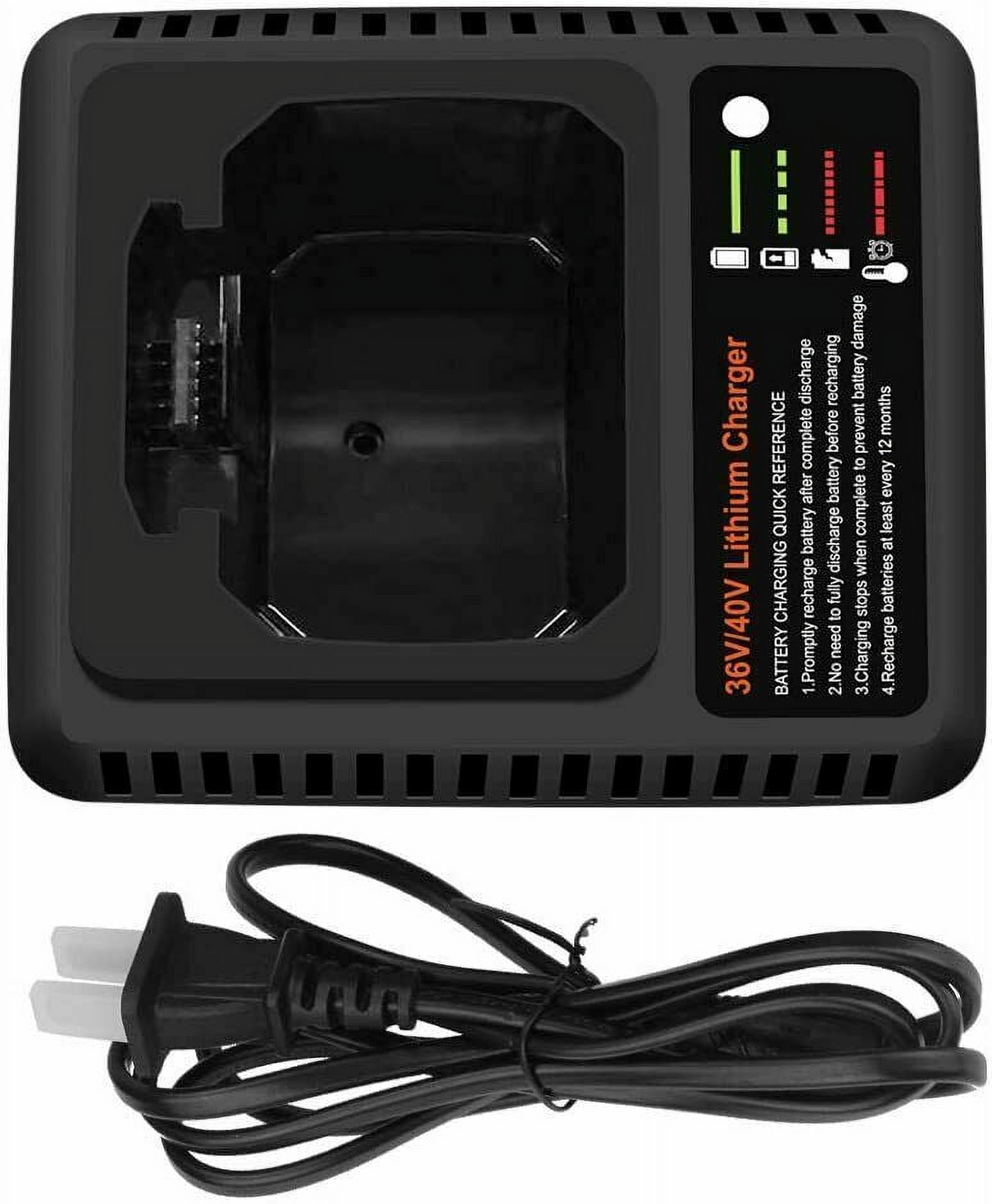 40V Charger for Black & Decker Hedge Trimmers, Lawn Mowers, String ...