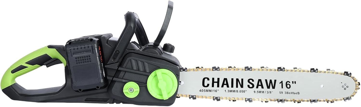 40V Cordless Chainsaw 16 Inch, Brushless Motor Electric Chainsaw with ...