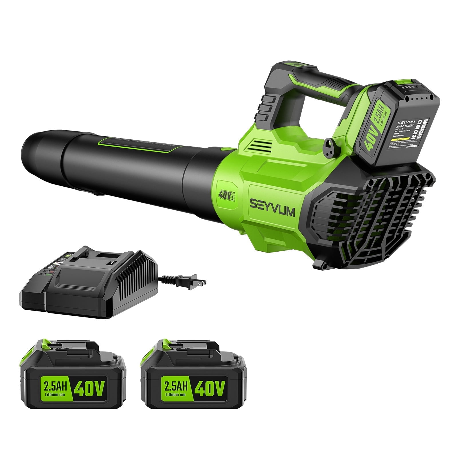 40V Leaf Blower - 600CFM Leaf Blower Cordless with 2 X 2.5Ah Battery ...
