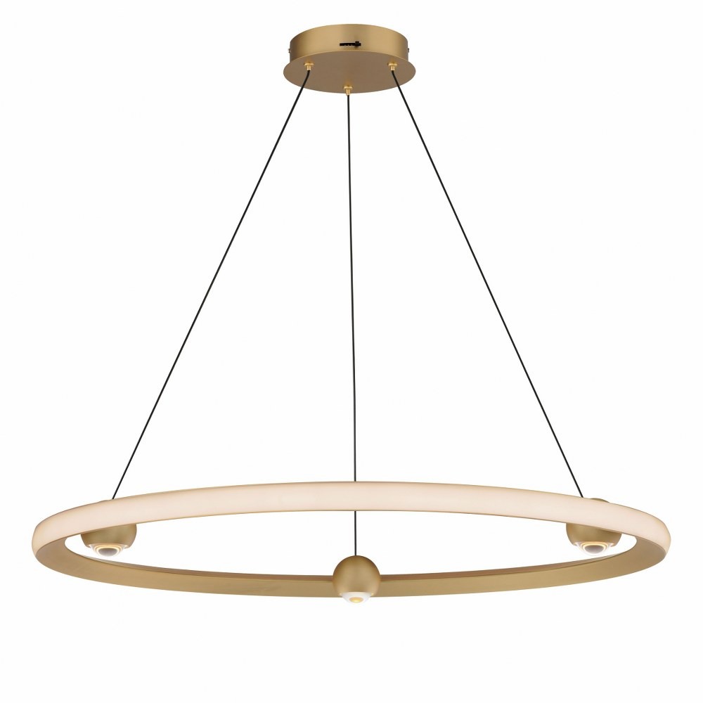 E23513-GLD-ET2 Lighting-Nodes - 40W 1 LED CCT Select Ring Pendant-2.75 Inches Tall and 32 Inches ...