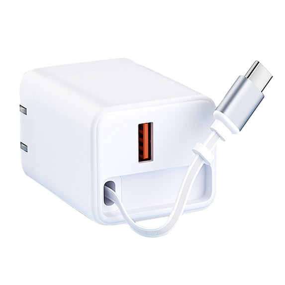 40W 2-Port Retractable Fast Charger with USB C and USB A for Phones FCC ...