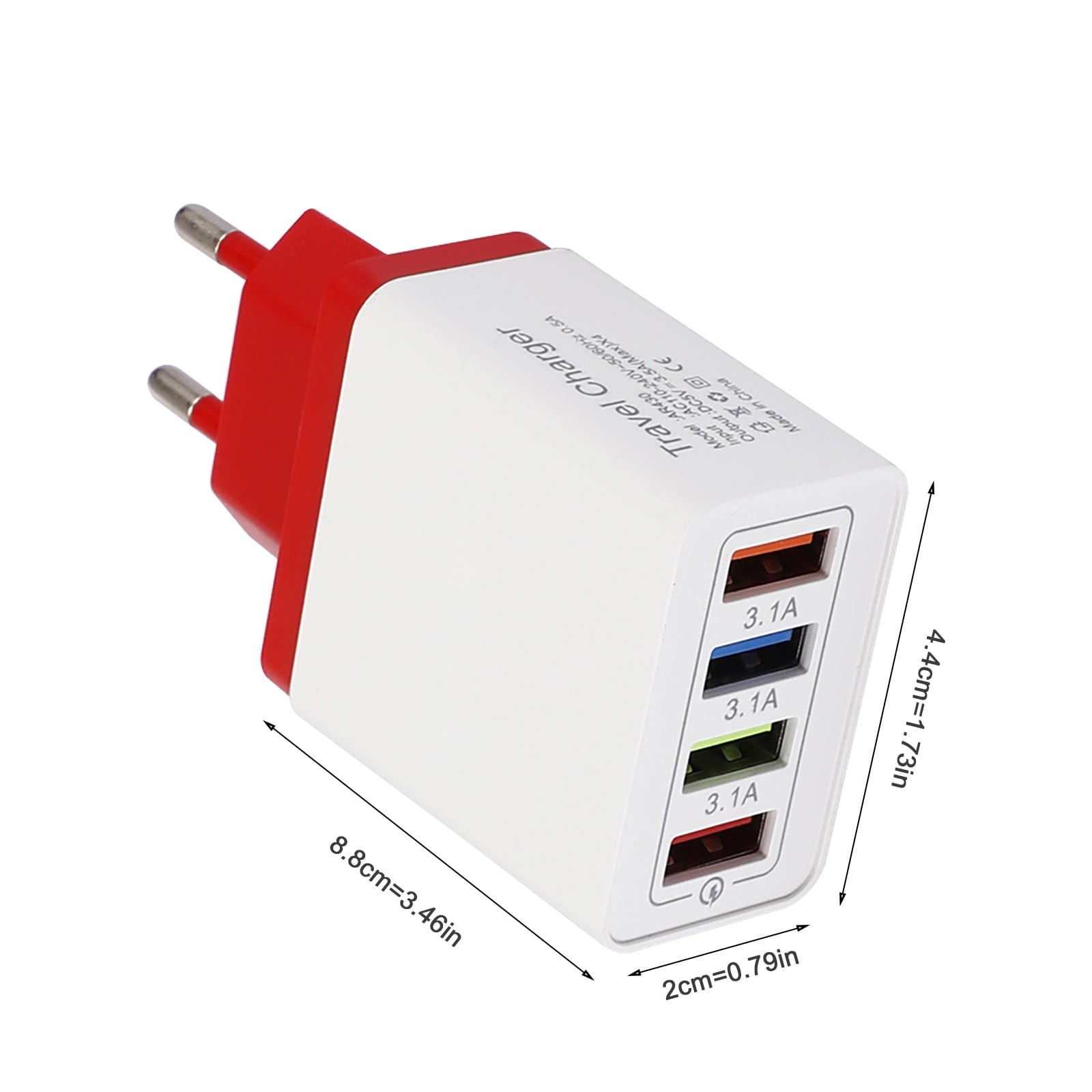 40W 4-Port USB C Wall Charger Plug Type C Fast Charging Block European ...