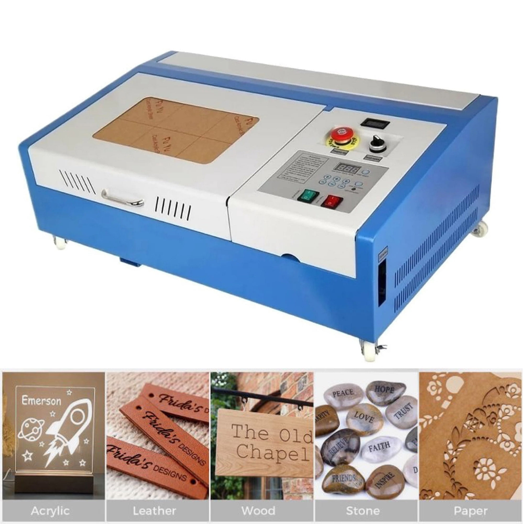 SIHAO 40W CO2 Laser Engraver 8"x12" Laser Engraving Machine LED Monitor ...