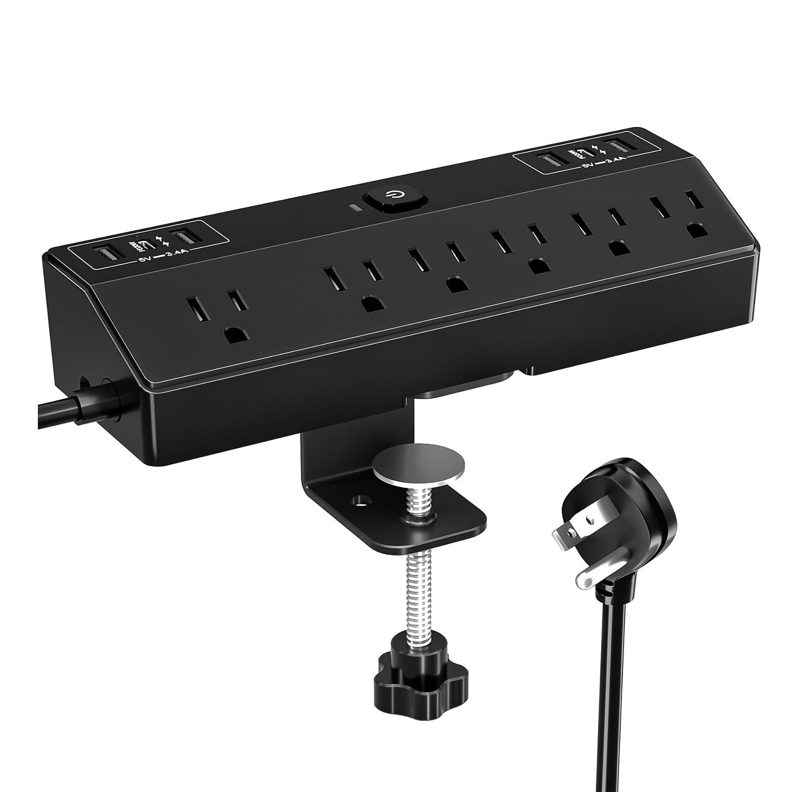 40W Fast Charging Station, Desktop Clip Power Strip with 2 PD USB-C ...