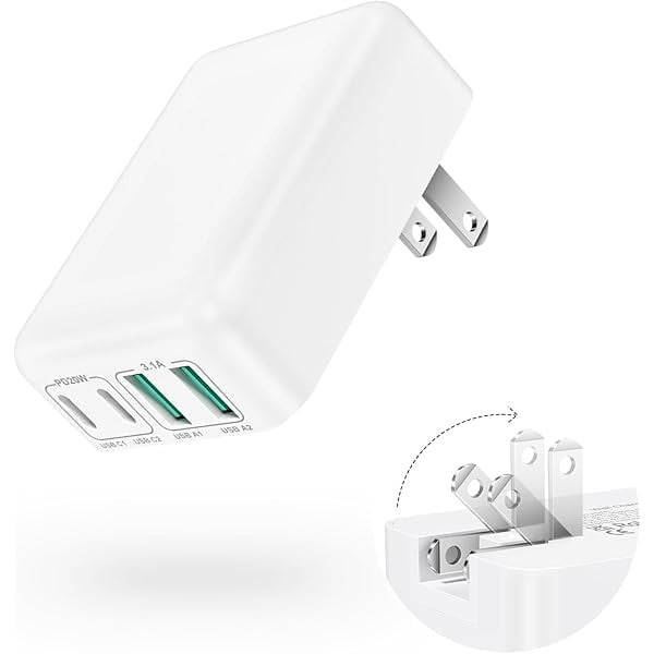 40W Flat USB C Wall Charger, 4Ports Foldable & Slim Fast Charging ...