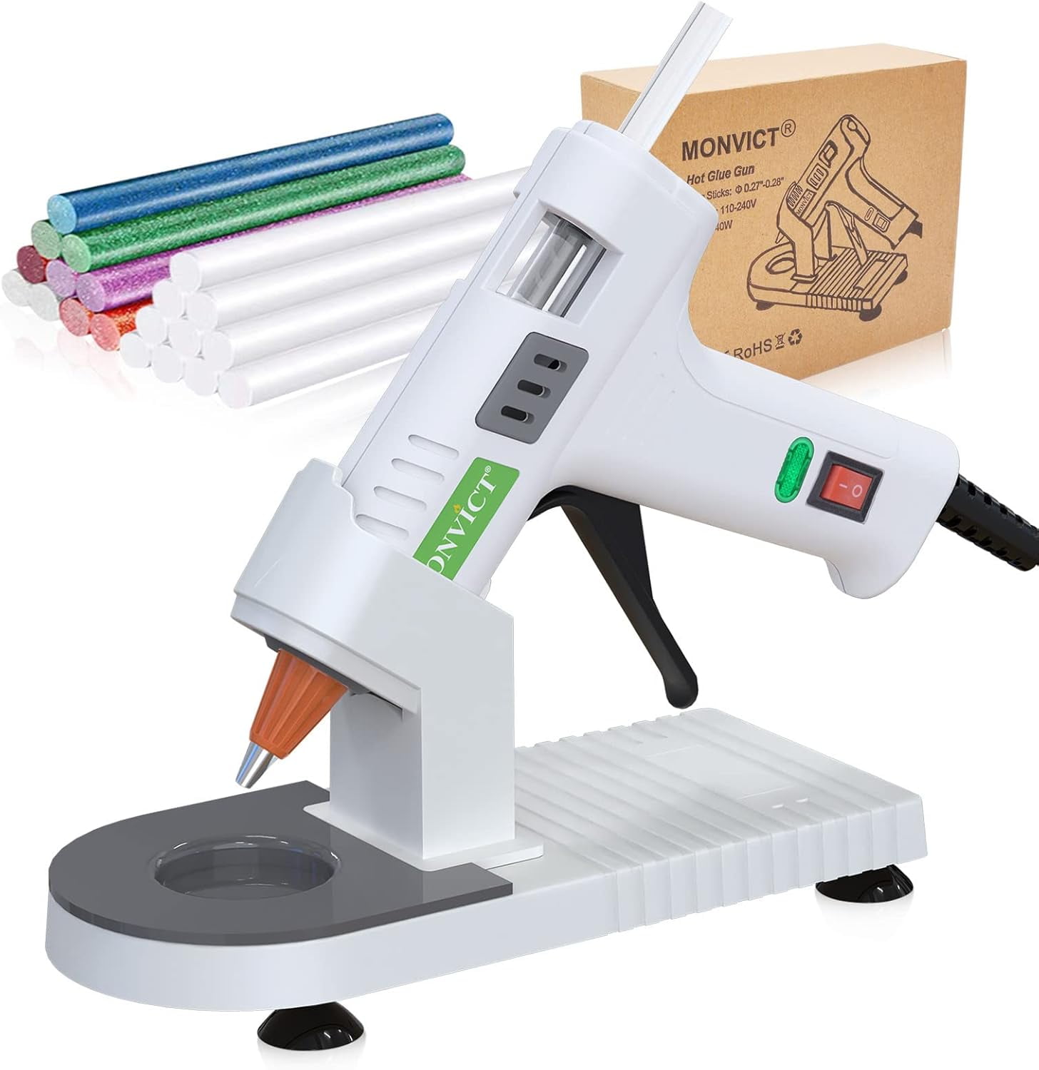 40W Mini Hot Glue Gun Kit with Fine Tip, 30 Glue Sticks, Suction Cups ...