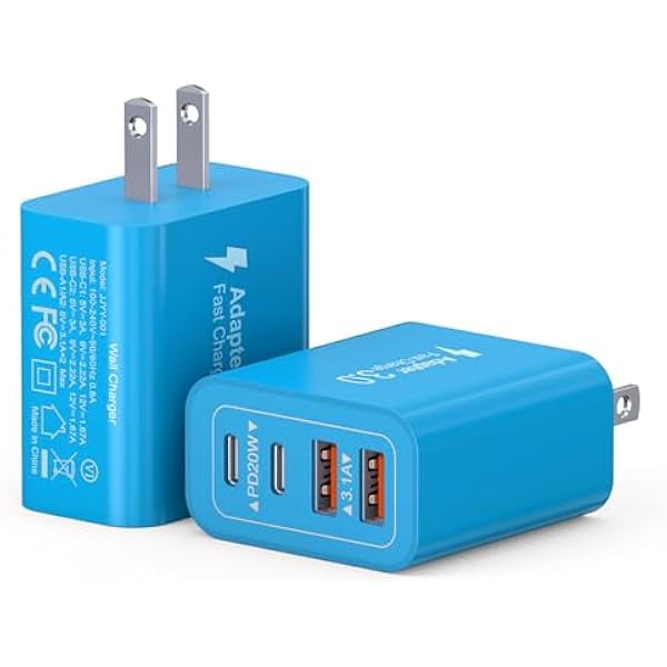 40W USB C Charger Block, 2-Pack 4-Port Type C Fast Charging Brick Dual ...