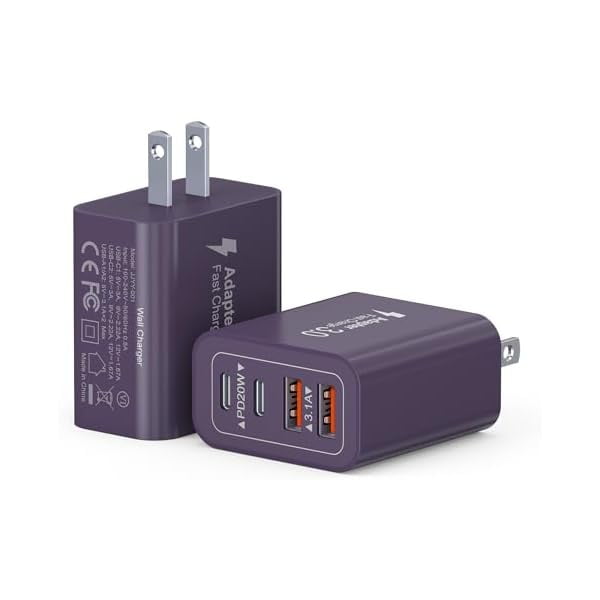 40W USB C Charger Block, 2-Pack 4-Port Type C Fast Charging Brick Dual ...