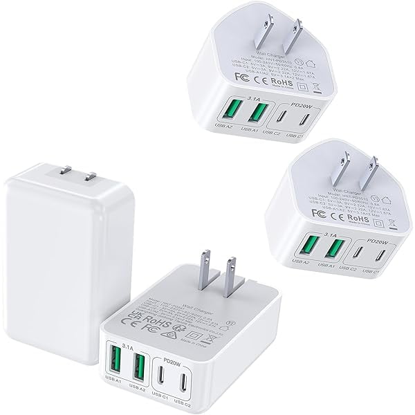 40W USB C Wall Charger Blocks, 2-Pack Flat Type C Charger Plug ...