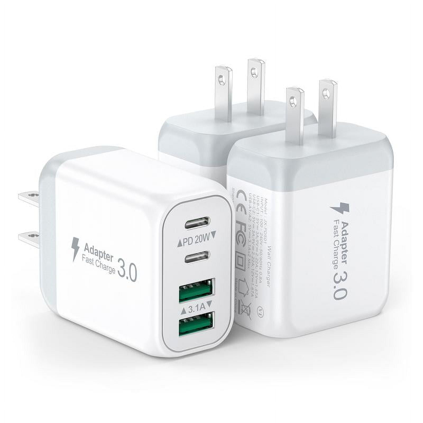 40W USB C Wall Plug, 4 Port Fast Charging Block usb-c charger PD 3.0 ...