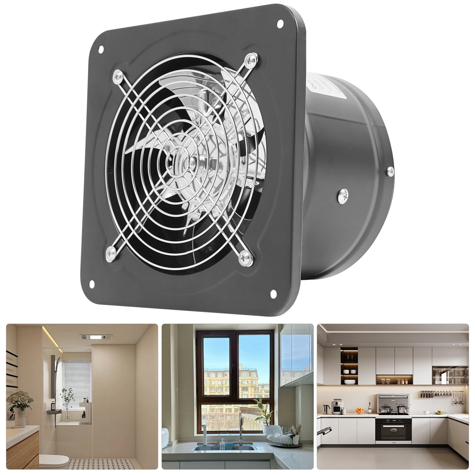40W Window Exhaust Fan Shutter Fan Low Noise Ventilation Vent Kitchen ...