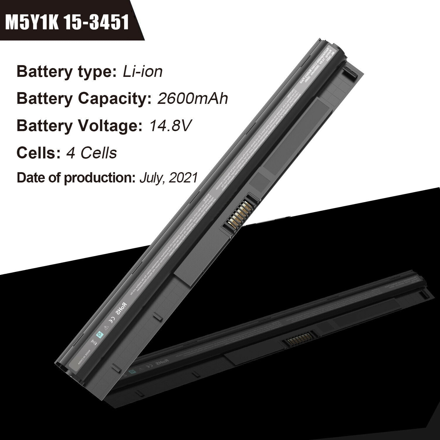 40Wh Type M5Y1K 14.8V Battery for Dell Inspiron 15 5000 3000 Series ...