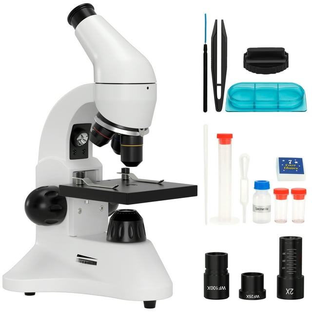 40X-2000X Compound Monocular Microscope For Kids Adult With Slides Set ...