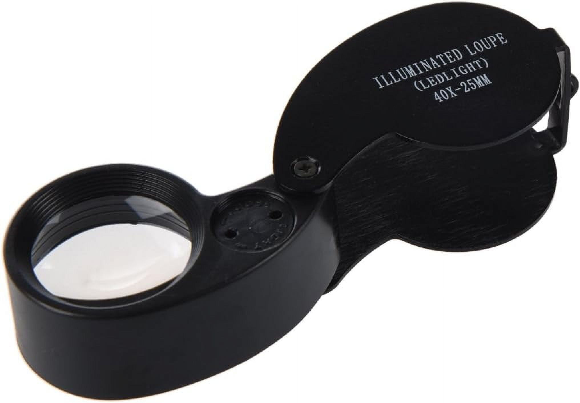 40X 25mm Eyes Optical Glass Loupe Magnifier Magnifying LED Light ...