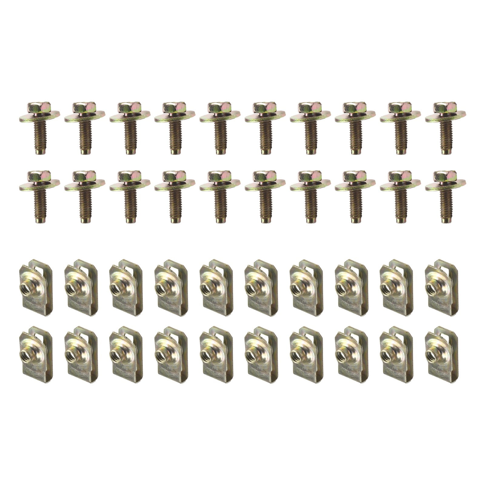 40x Body Bolts U-Nuts Clips Engine Bottom Fender Liners Push Retainers ...