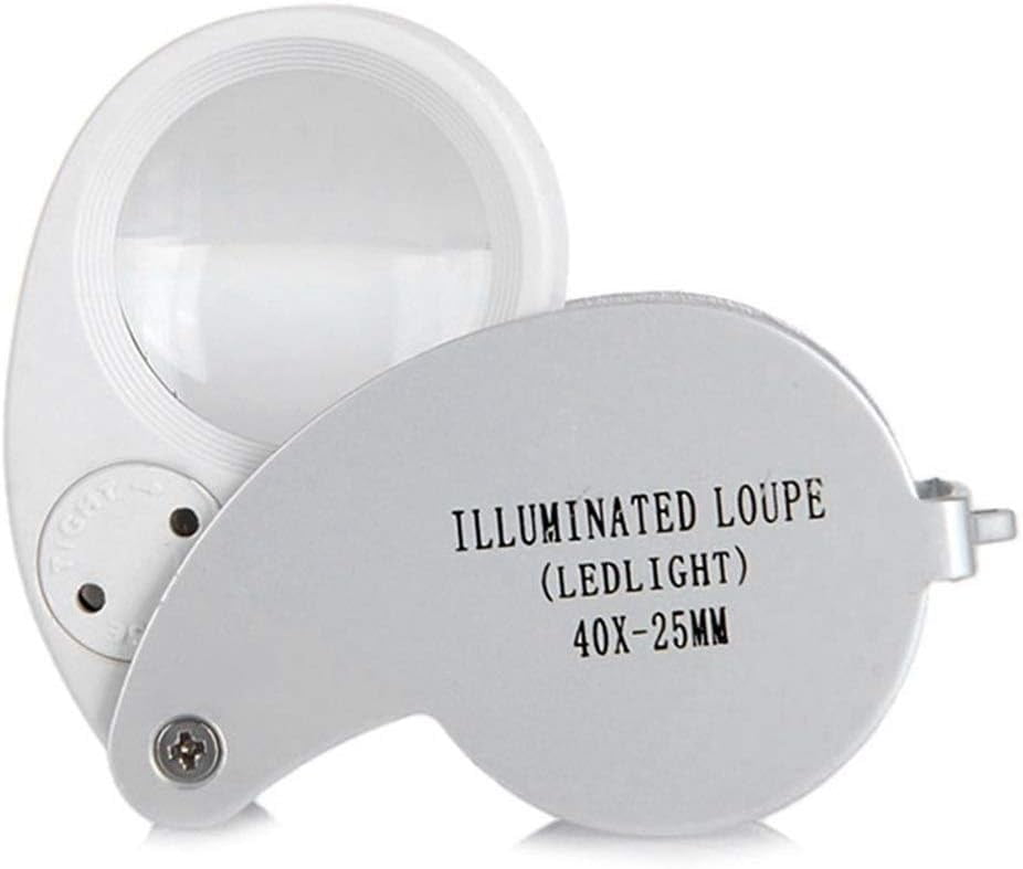 40X Folding Magnifier Handheld LED Jeweler Loupe Portable 6-shaped ...
