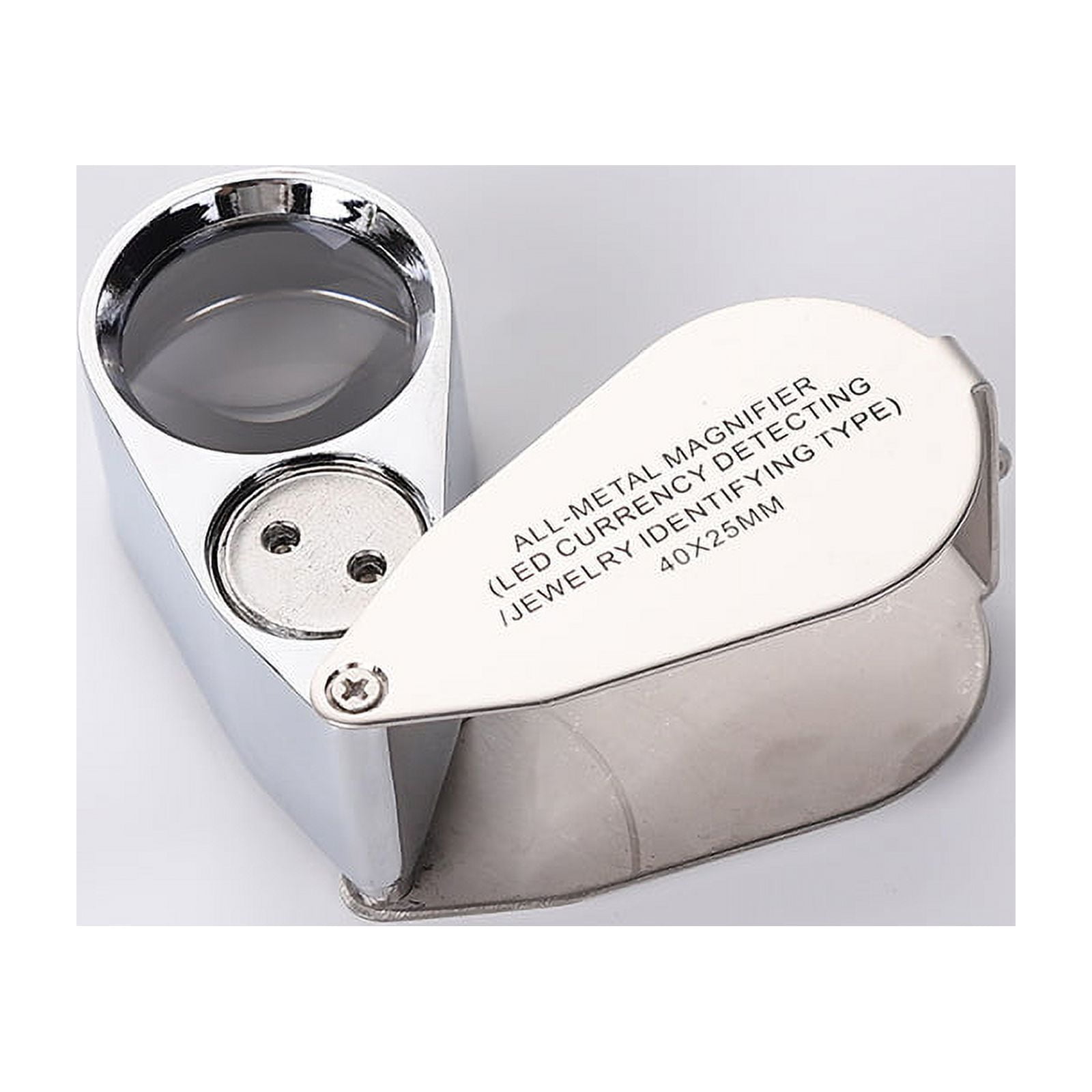 40X Full Metal Illuminated Jewelry Loop Magnifier, Pocket Folding ...
