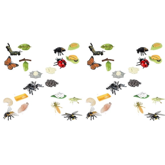 40X Life Cycle Figurines of Butterfly Spider Bee Ladybug Dragonfly ...