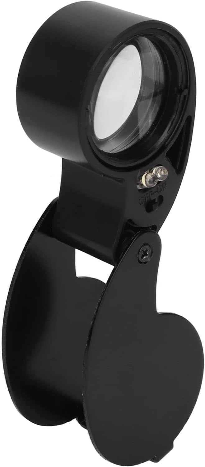 40X Magnifier Loupe, LED Lights High Transmittance Portable Jewelers Lo ...