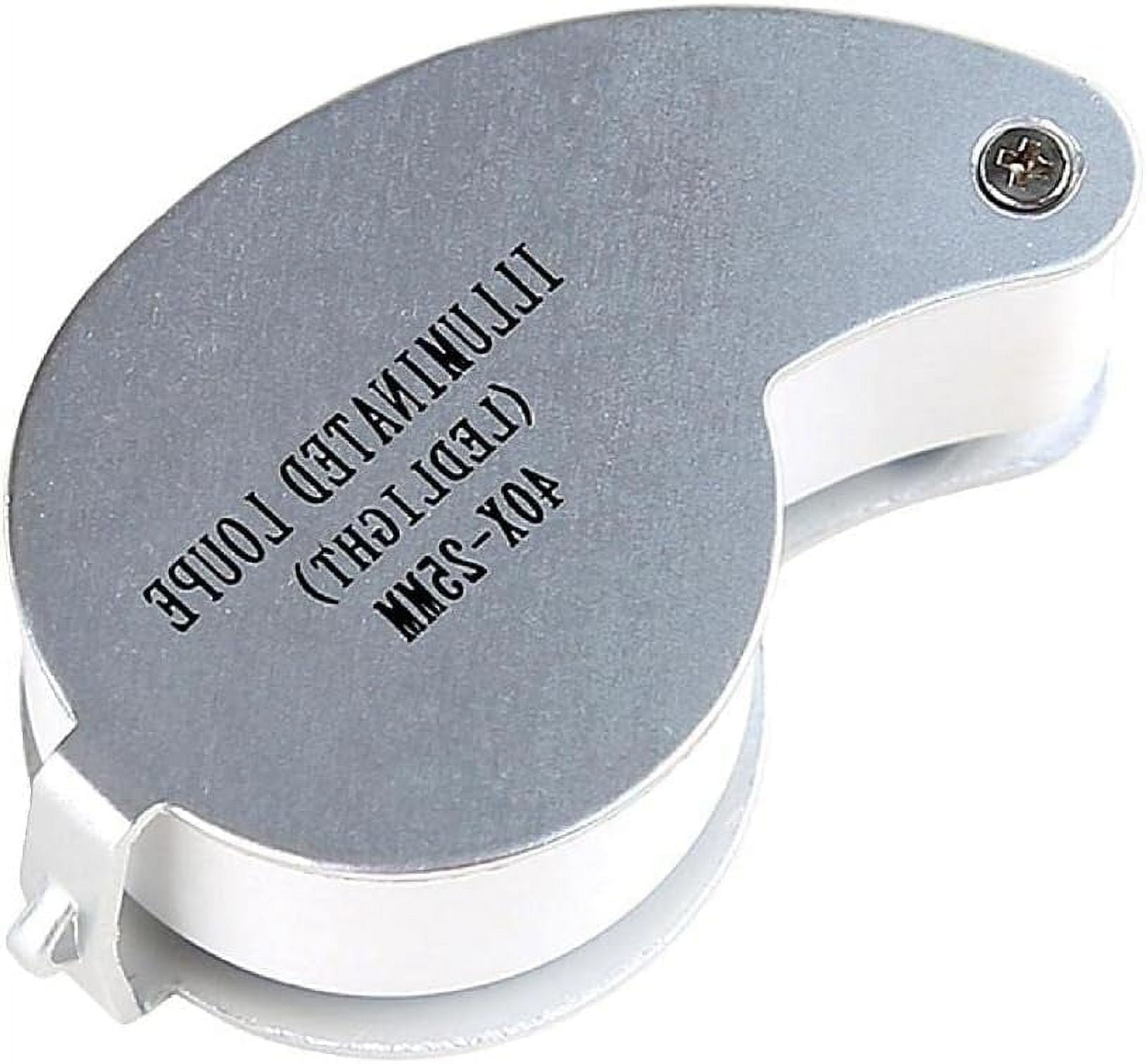 40X Metal Illuminated Jewelry Loop- Magnifier Pocket Folding Magnifying ...