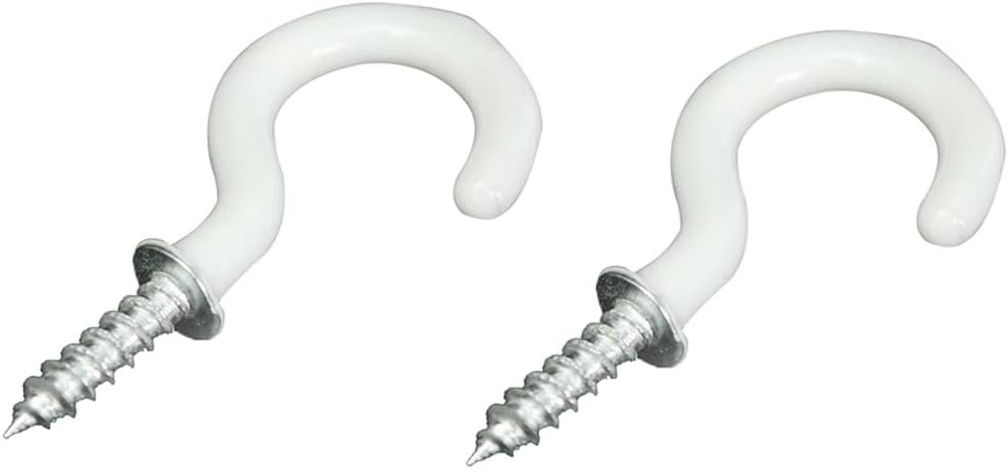 40X PVC Coated Stainless Steel Screw in Cup Hooks Ring Plant Jewelry ...