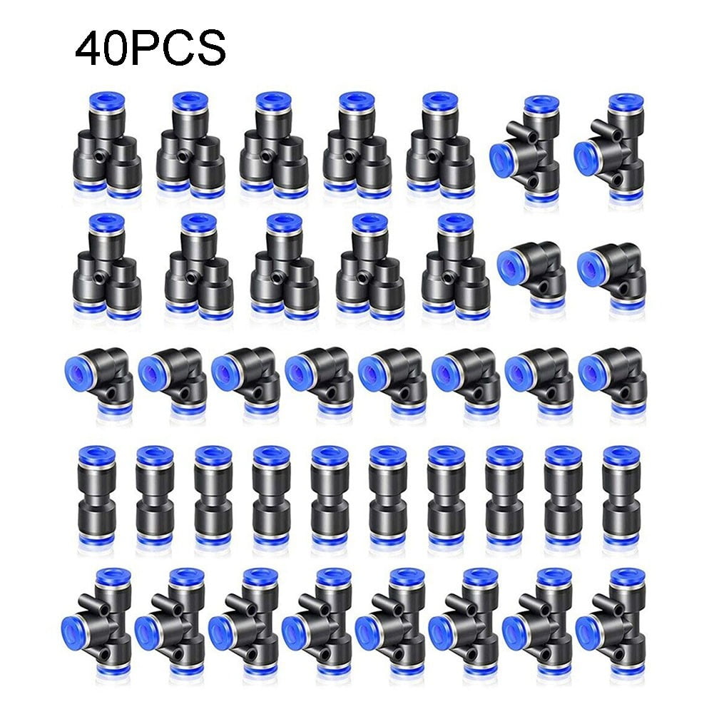 40x Quick 6mm OD 1/4 Inch Plastic Pneumatic Push Connector Line Fitting ...