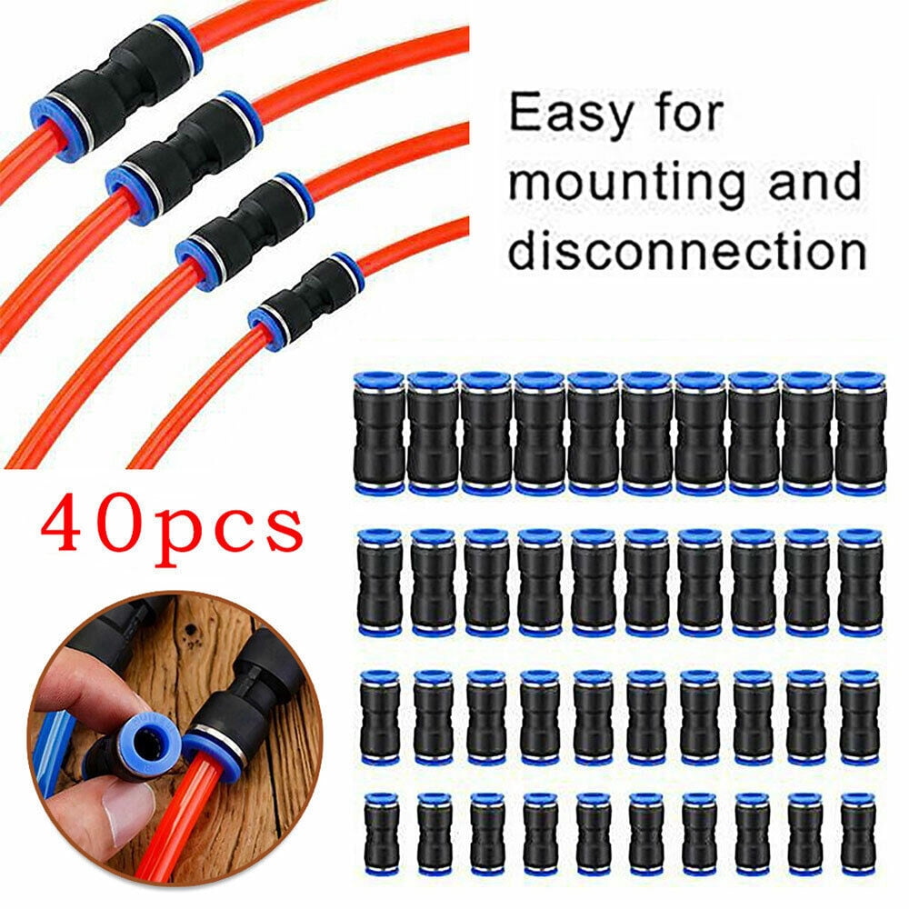 40X Straight Push Pneumatic Connector Air Line Fitting For 1/4 5/16 3/8 ...